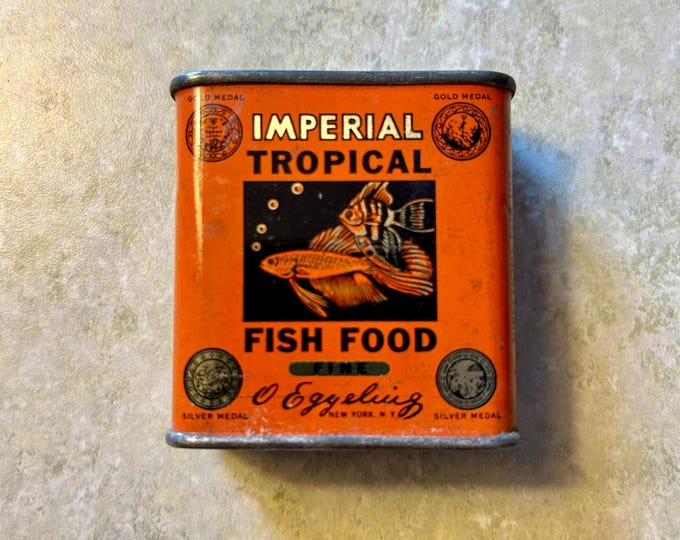 Vintage Imperial Tropical Fish Food - Advertising Tin - Fish Food ...