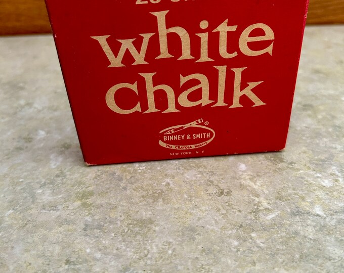 Vintage Binney & Smith Crayola White Chalk - Brilliant Red Cardboard ...