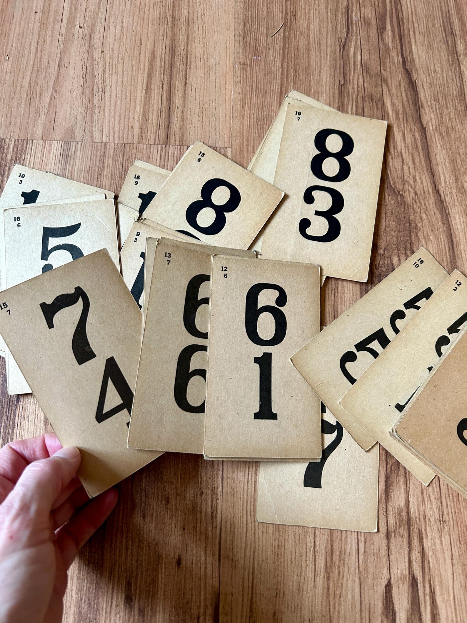 Vintage Math Flashcards – 48 Large Number Cards, Teacher Homeschool ...