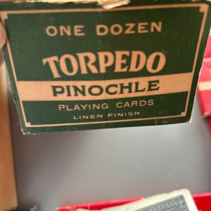 2 Vintage Full Boxes of 12 Each Torpedo Pinochle Playing Cards ...