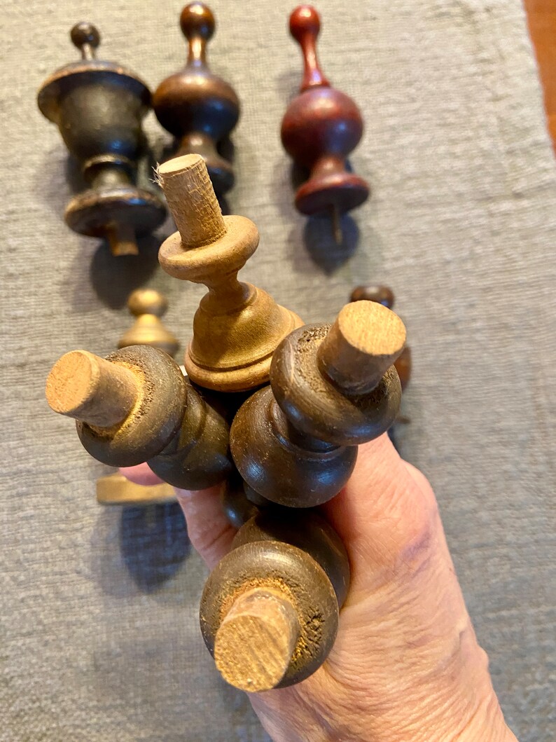 Collection of 10 Antique Wooden Finials Vintage Finials - Etsy