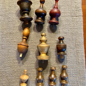 Collection of 10 Antique Wooden Finials - Vintage Finials - Antique ...