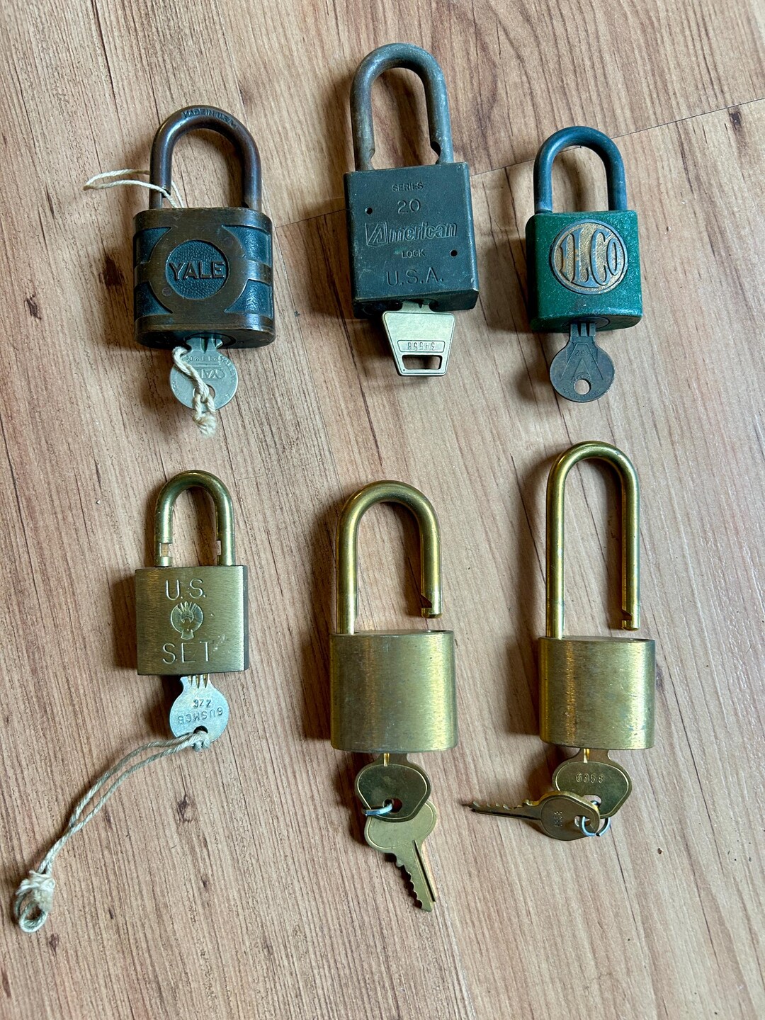 Collection of 6 Vintage Locks & Keys - 6 Locks With Keys - Vintage Locks - American Lock - Yale ...