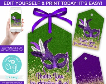Mardi Gras Gift Tags - Etsy