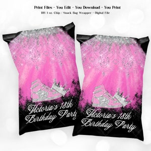 Pink Silver Sneaker Ball Chip Wrapper, Sneaker Ball Chip Bag Wrapper ...