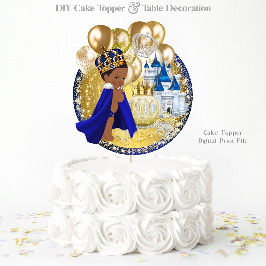 Prince Cake Topper, Afro Prince Cake Topper, Prince Baby Shower Cake ...