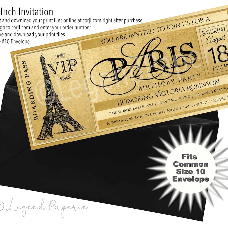 Paris Invitation - Etsy