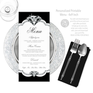 Black Diamond Menu,diamond Menus,black Menus,black White Menus,black ...