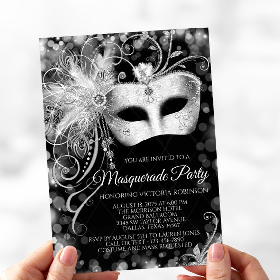 Blank Masquerade Ball Invitations