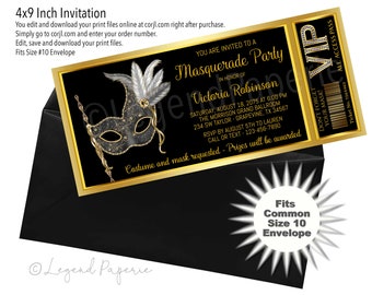 Masquerade Prom Ticket - Etsy