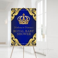 Prince Royal Birthday Party Welcome Sign Printable | Midnight Stars ...