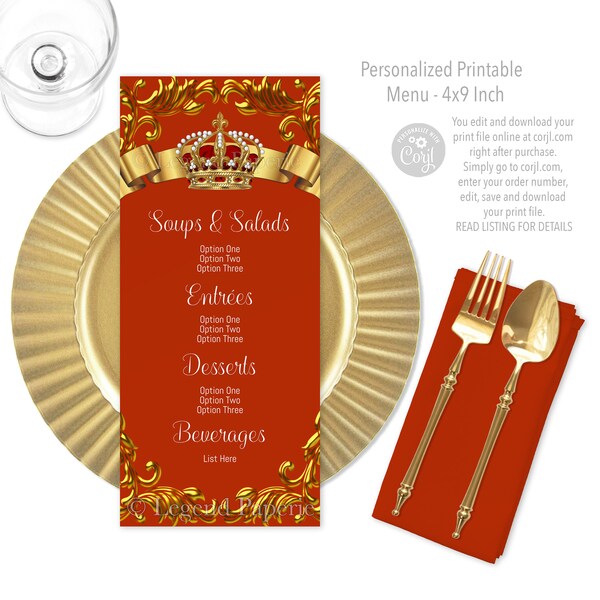 Gold Menu - Etsy