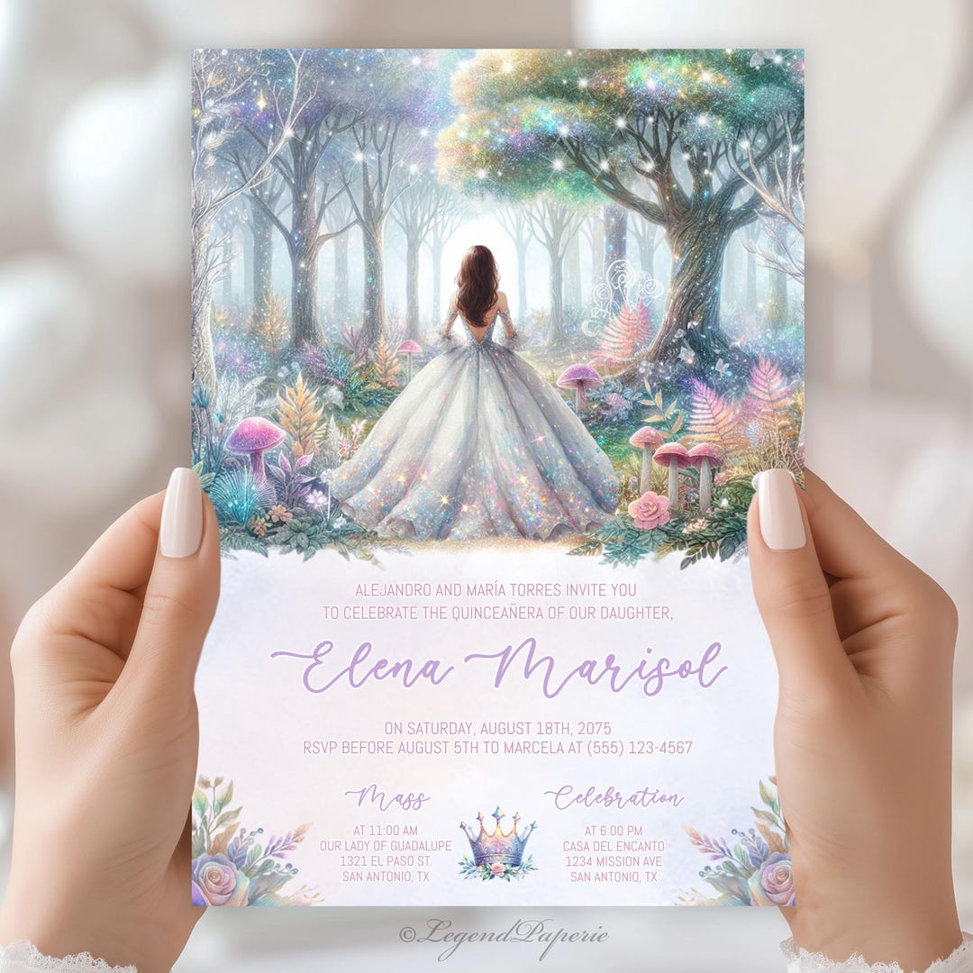 Enchanted Forest Quinceañera Invitation – Fairy or Secret Garden Party ...