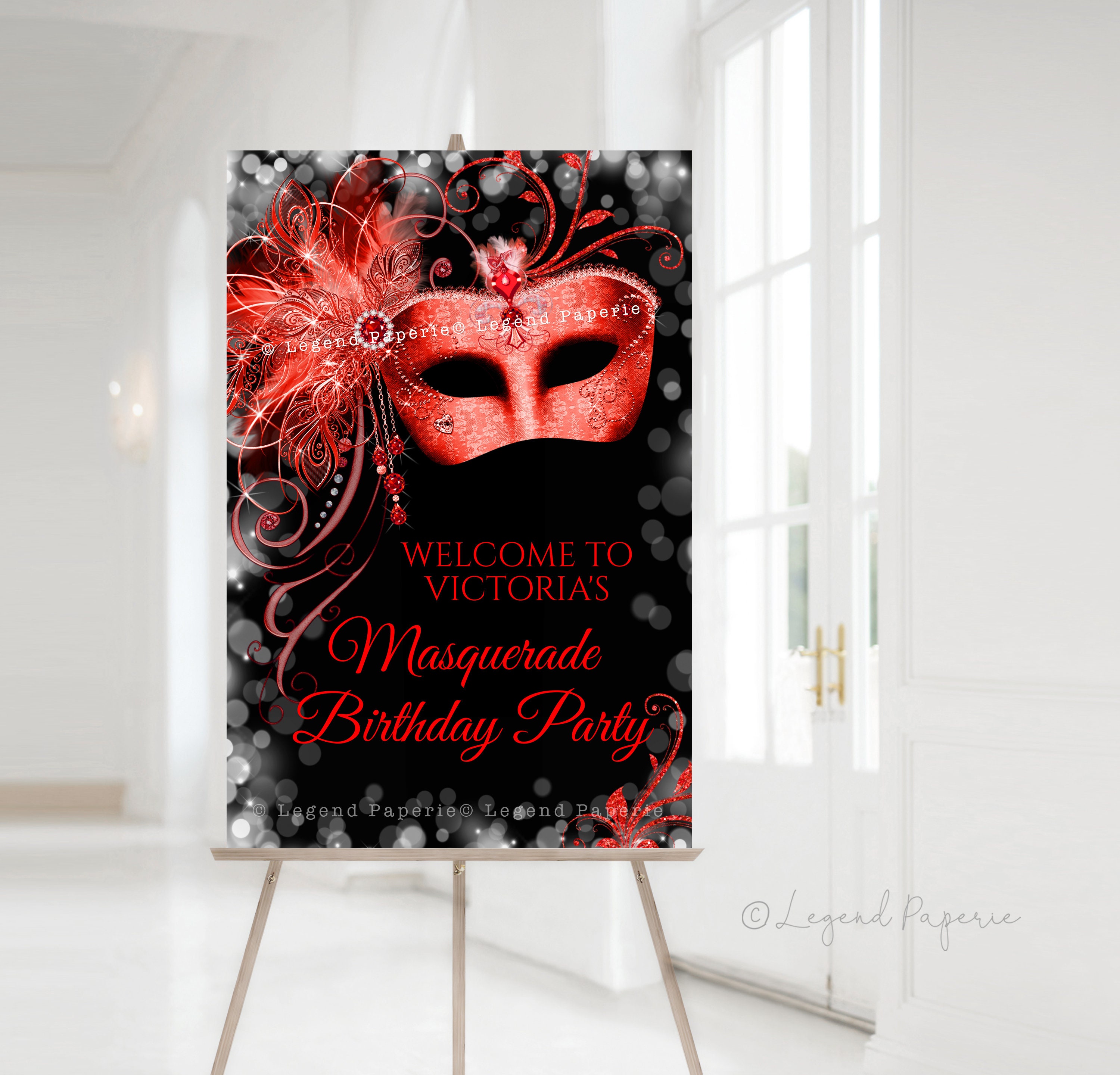 Masquerade Party Welcome Signmasquerade Birthday Party - Etsy