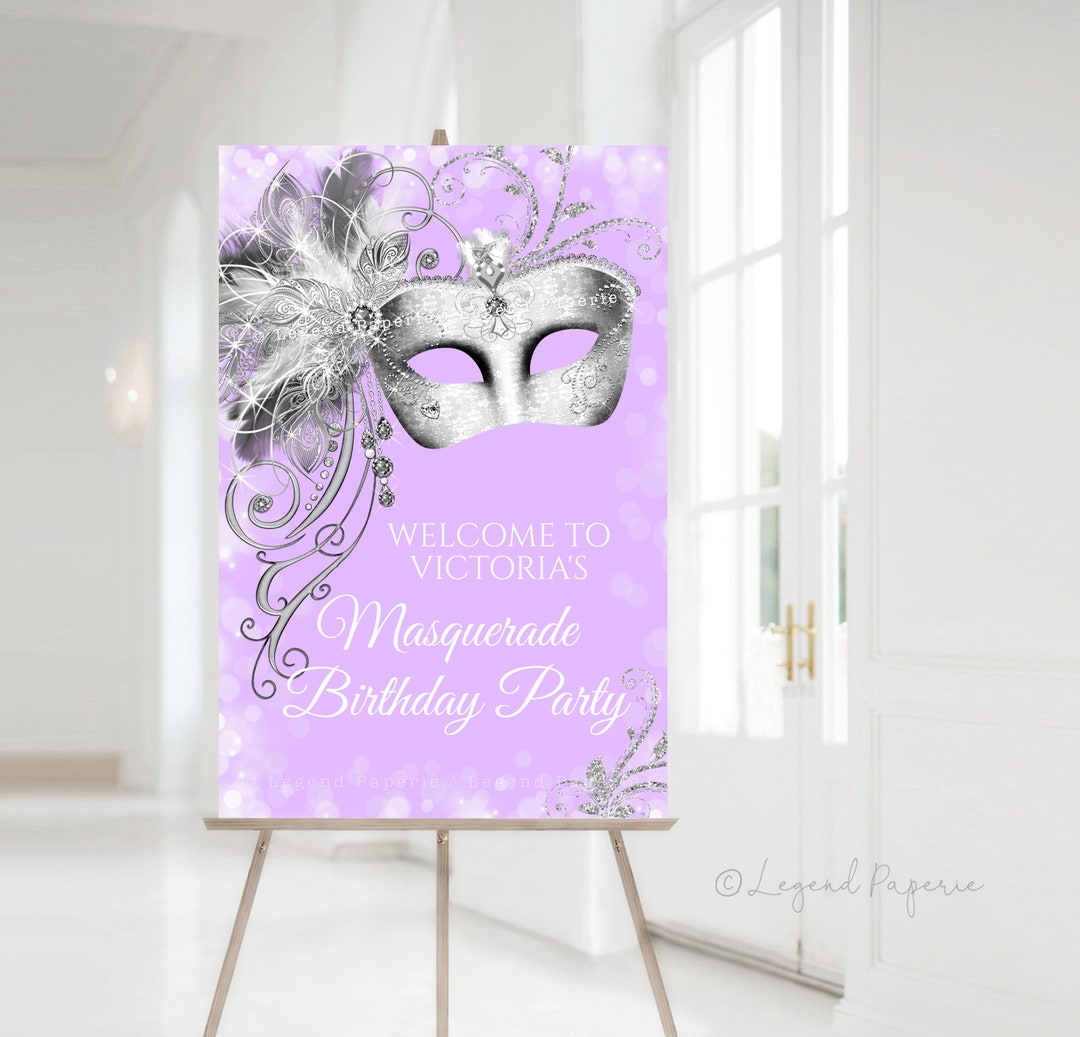 Masquerade Party Welcome Sign,masquerade Birthday Party Welcome Sign ...
