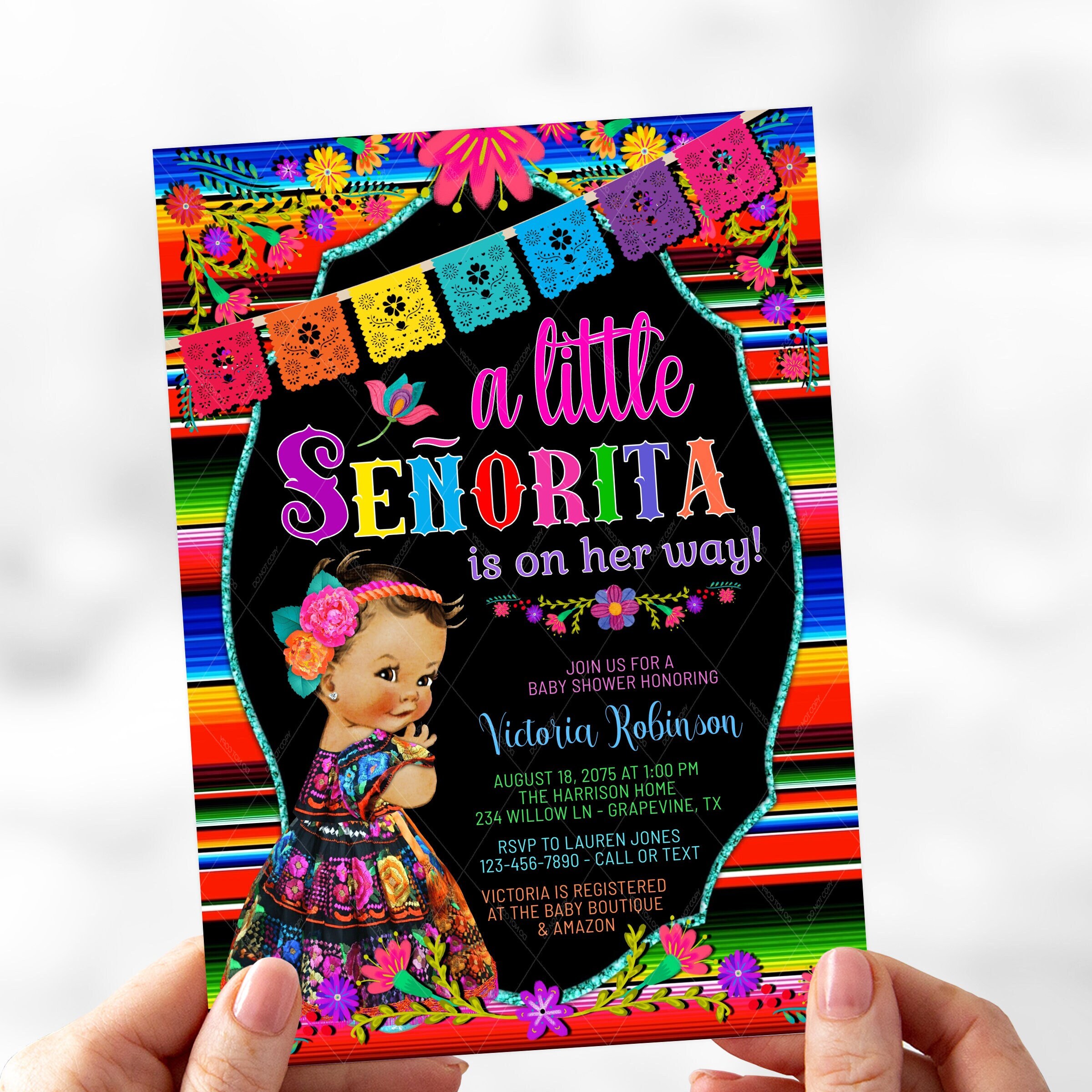 Girl Fiesta Baby Shower Invitation Fiesta Baby Shower - Etsy
