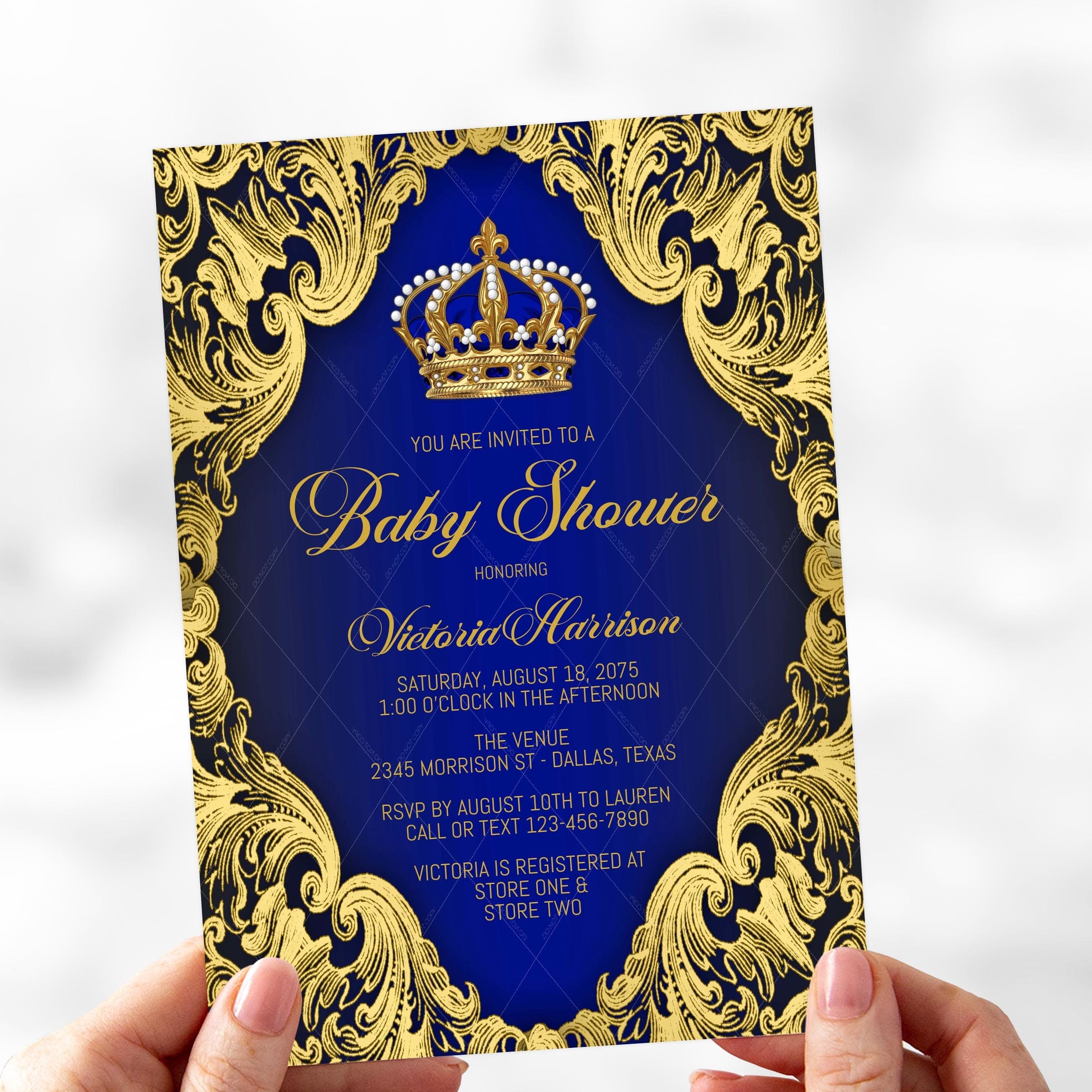 Fancy Prince Baby Shower Invitation Prince Baby Shower - Etsy