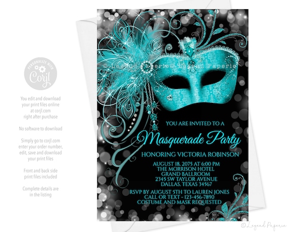 Handmade Masquerade Invitations
