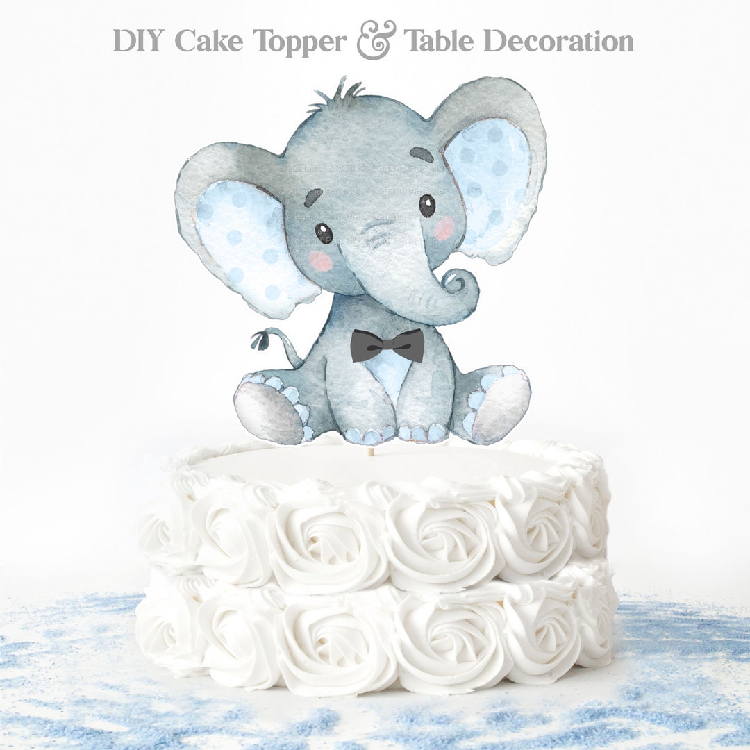 Adorno de elefante para niño, adorno para tarta de baby shower con ...