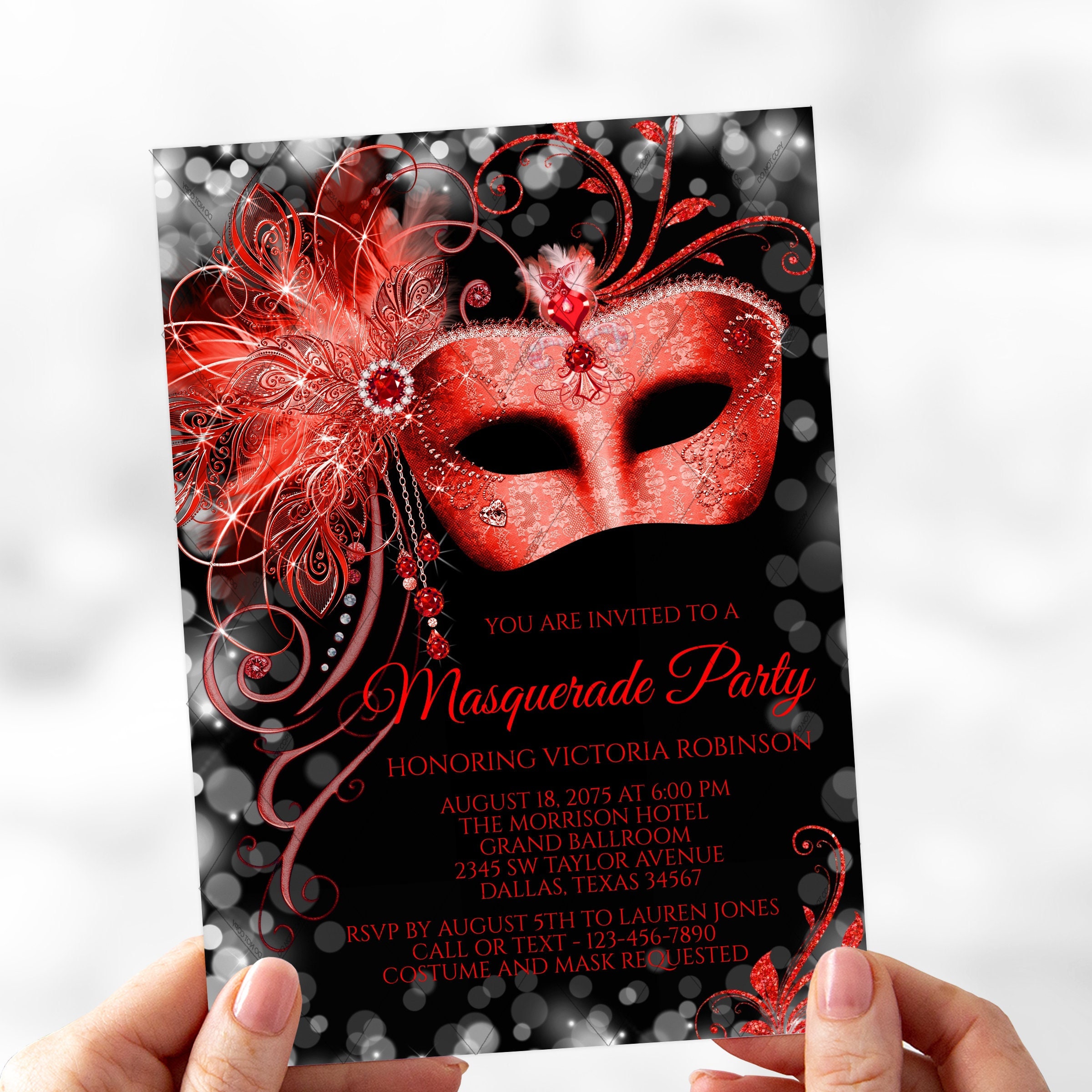 Masquerade 18th Birthday Invitations