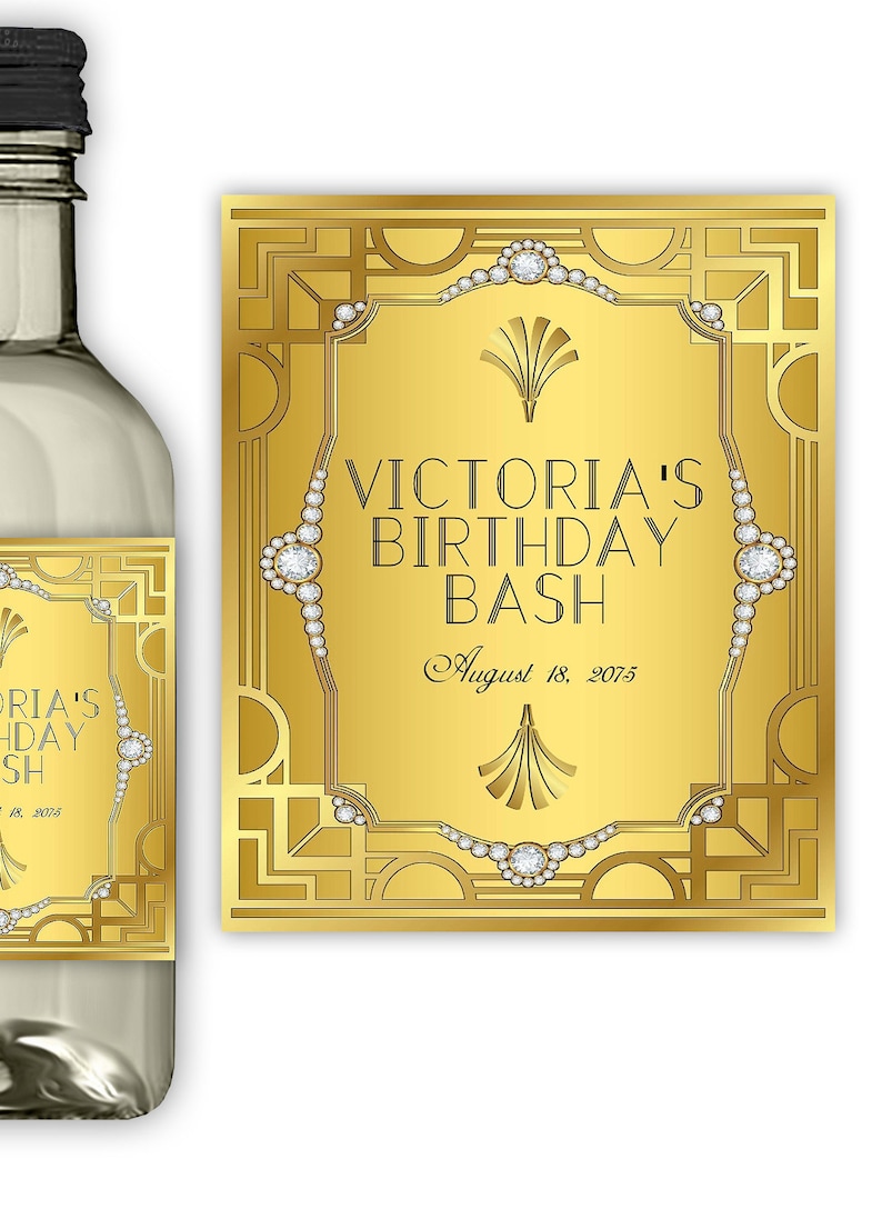 Art Deco Wine Bottle LabelArt Deco Mini Wine Bottle LabelArt | Etsy