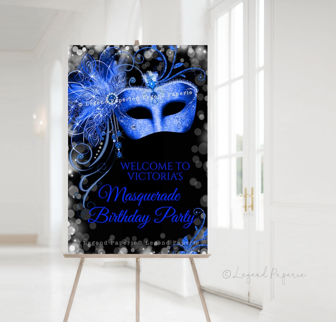 Masquerade Party Welcome Sign,masquerade Birthday Party Welcome Sign ...