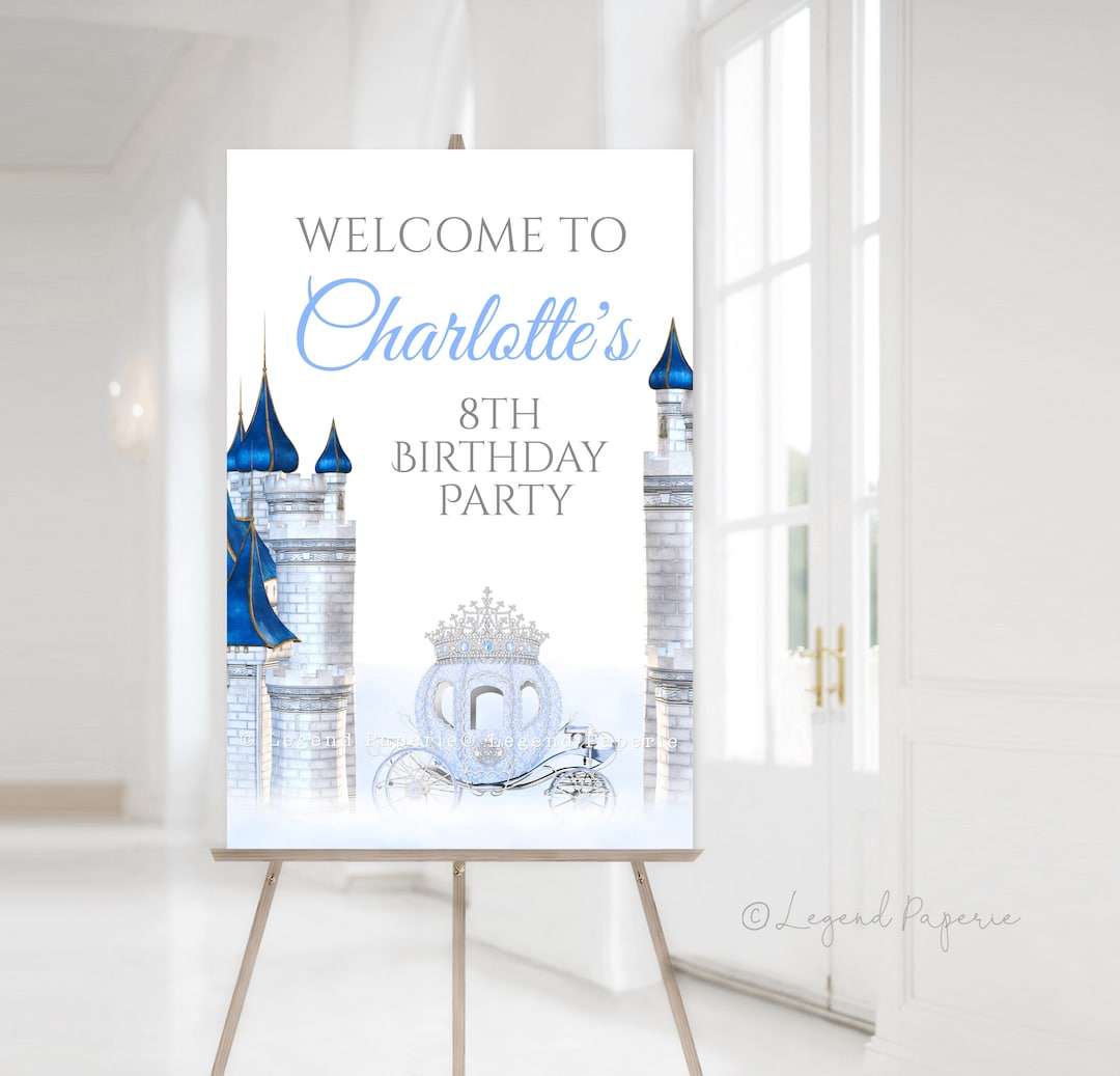 Cinderella Birthday Party Welcome Sign,cinderella Welcome Sign,princess ...