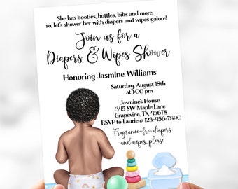 Diaper and Wipes Shower Invitation, Diaper and Wipes Invitation ...