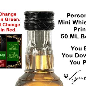 Gold Tuxedo Mini Whiskey Label: Birthday Party Favors (digital Download ...