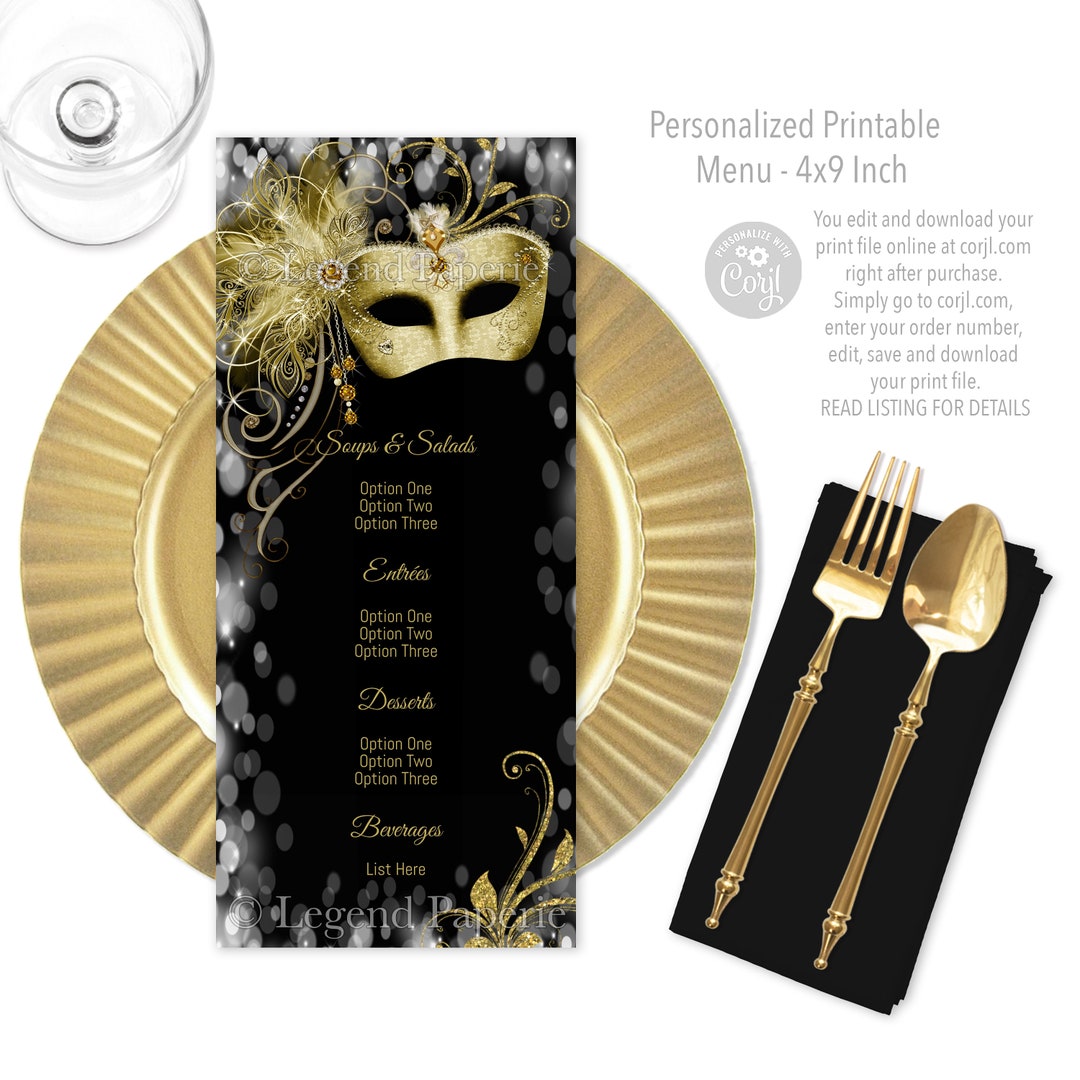 Masquerade Party Menu,masquerade Birthday Party,masquerade Birthday ...
