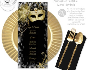 Masquerade Menu Party - Etsy