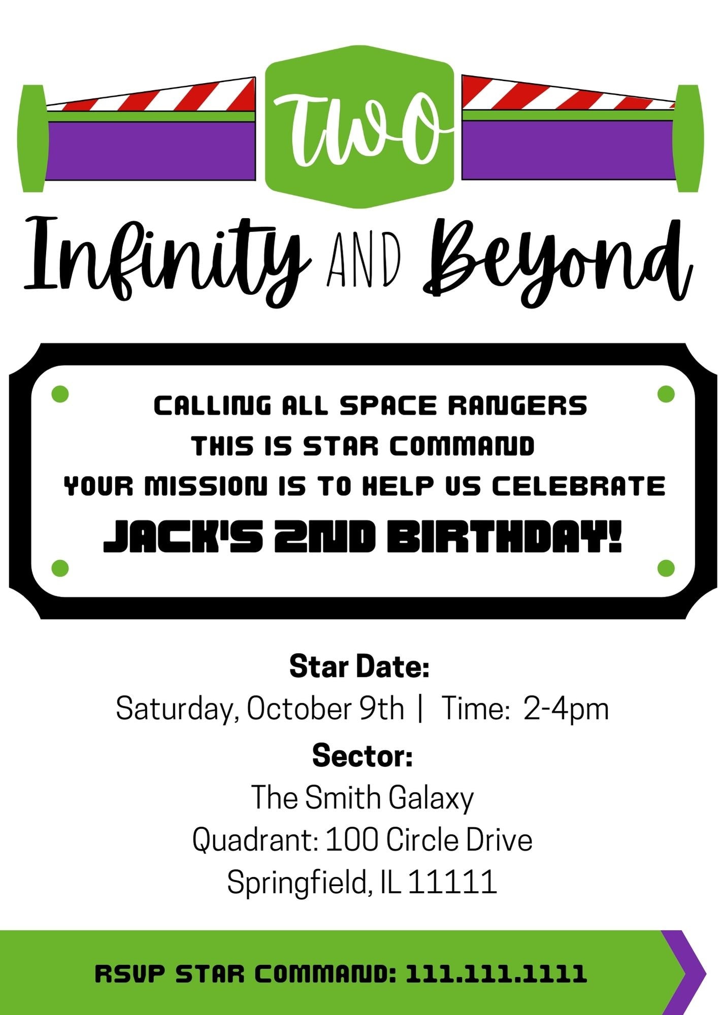 Two Infinity and Beyond Birthday Invitation | Two Year Old Birthday ...