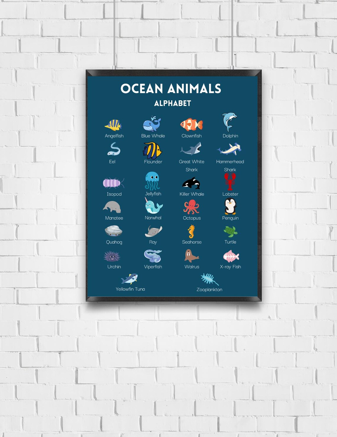 Sea Animals Alphabet, Numbers Nursery Prints, 123 ABC Posters, Ocean ...