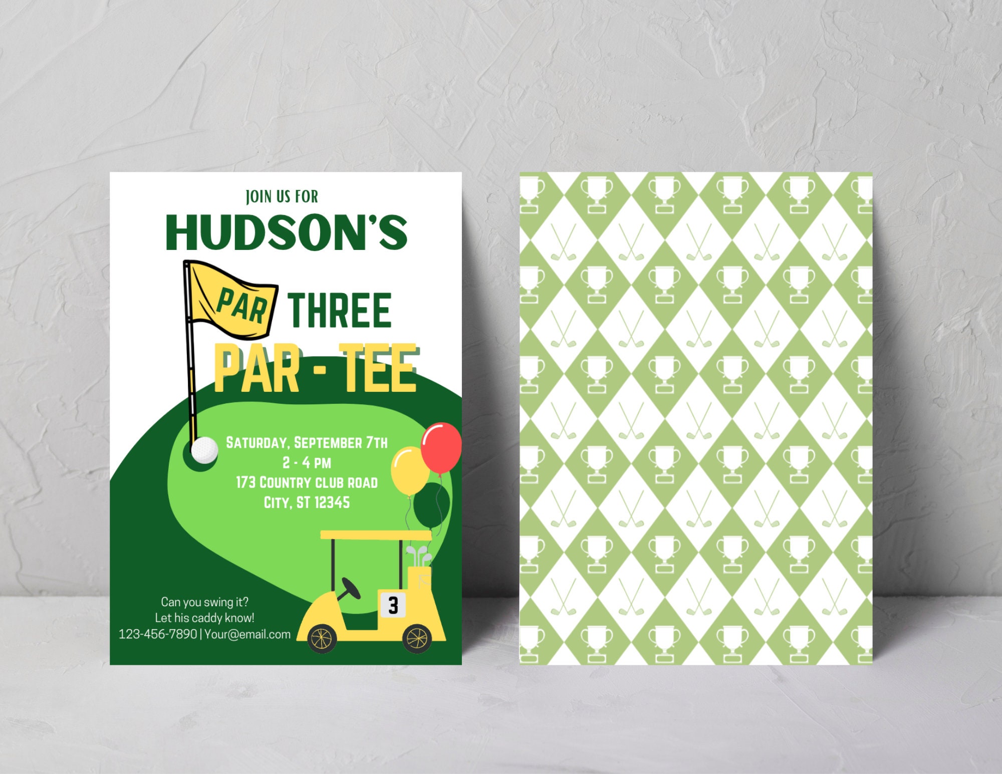 Par Three Par-tee Invitation Golf Birthday Invite Third - Etsy