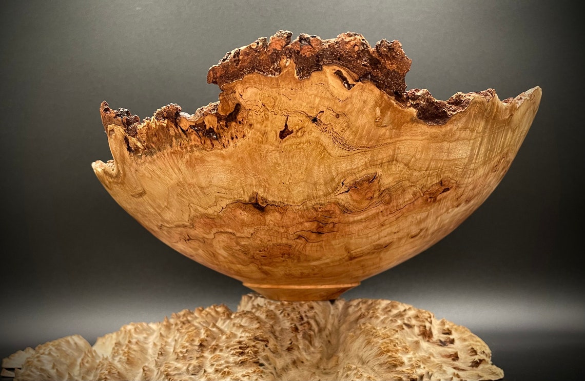 Wood Cherry Burl Live Edge Bowl - Etsy