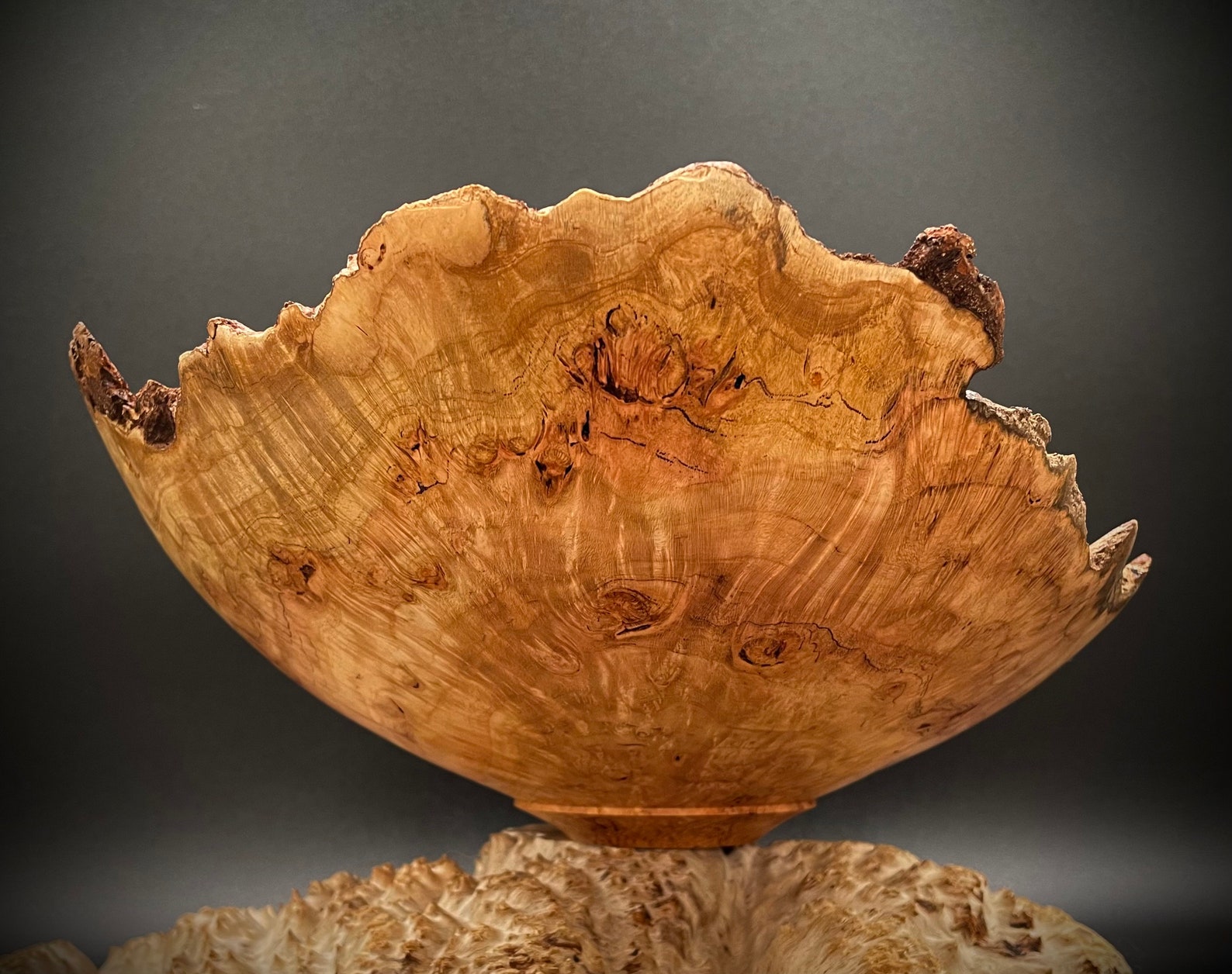 Wood Cherry Burl Live Edge Bowl - Etsy