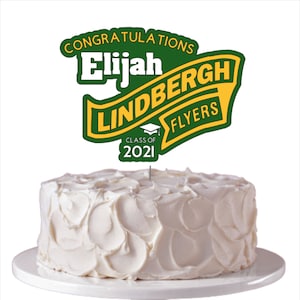 Personalized Graduation Cake Topper Custom Designed With School Logo ...