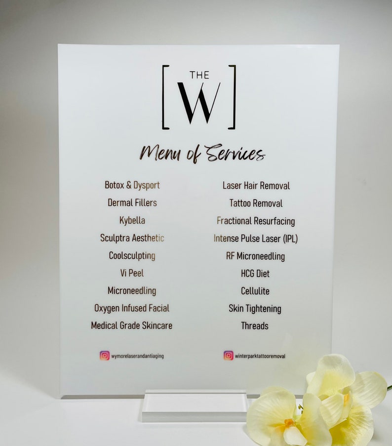 Price Menu Price List Menu of Services Salon Services - Etsy
