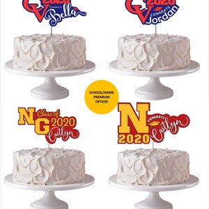 Personalized Graduation Cake Topper Custom Designed With School Logo ...