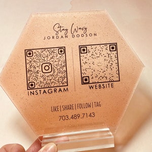 Acrylic Signs With Custom QR Codes for Business, Social Media ...