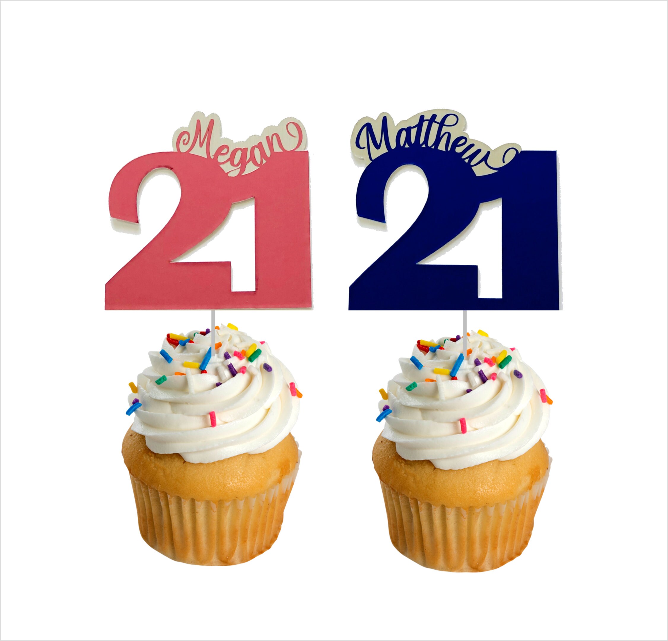 Personalized Cupcake Toppers, Custom Party Decor (set of 6) - Etsy