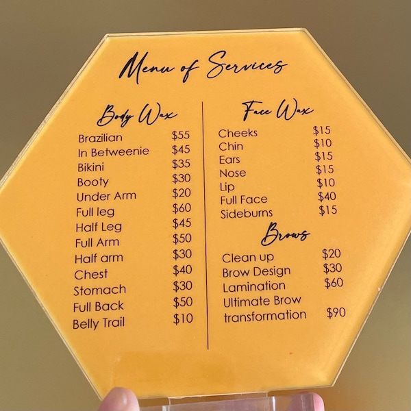 Salon Menu - Etsy