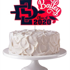 Personalized Graduation Cake Topper Custom Designed With School Logo ...