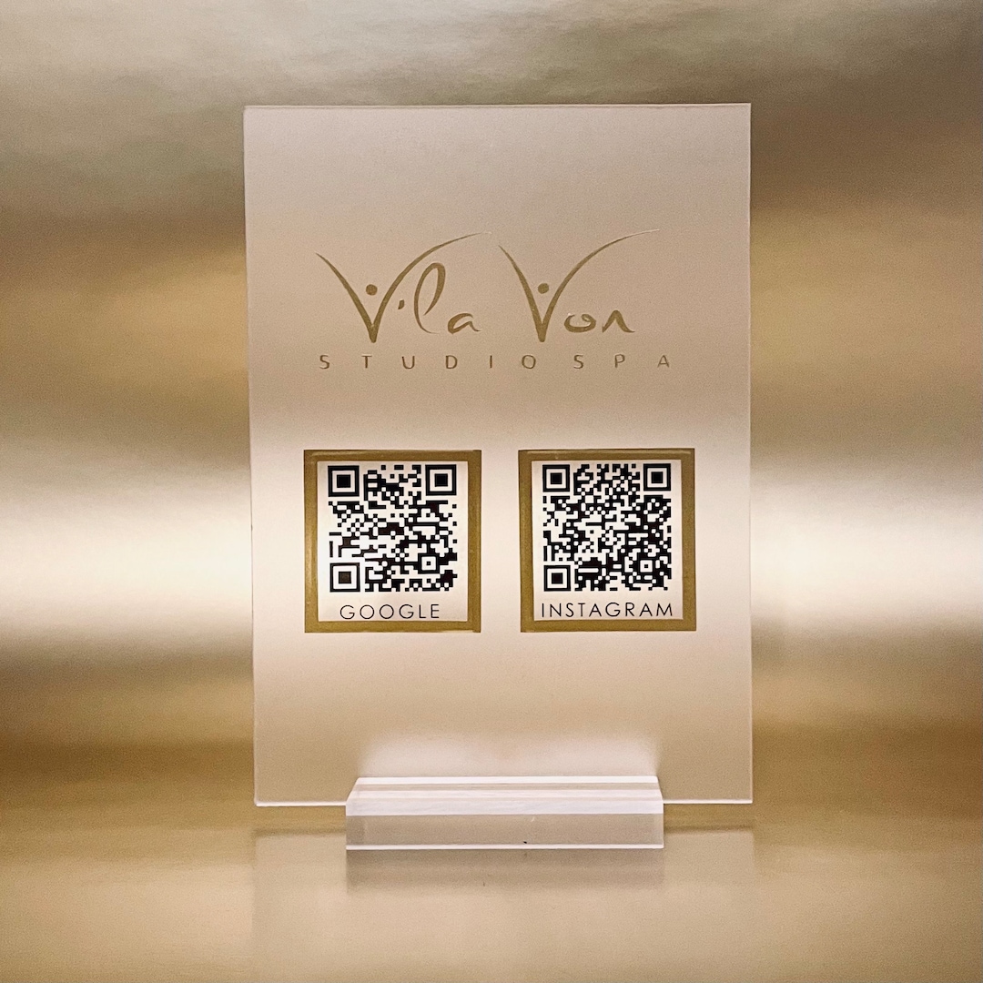 Acrylic Signs With Custom QR Codes for Business, Social Media ...