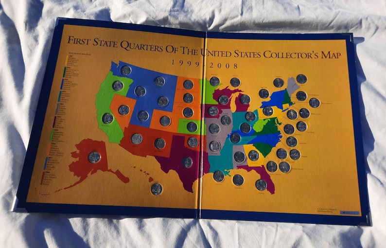 Completed First State United States Quarter Map Vintage - Etsy