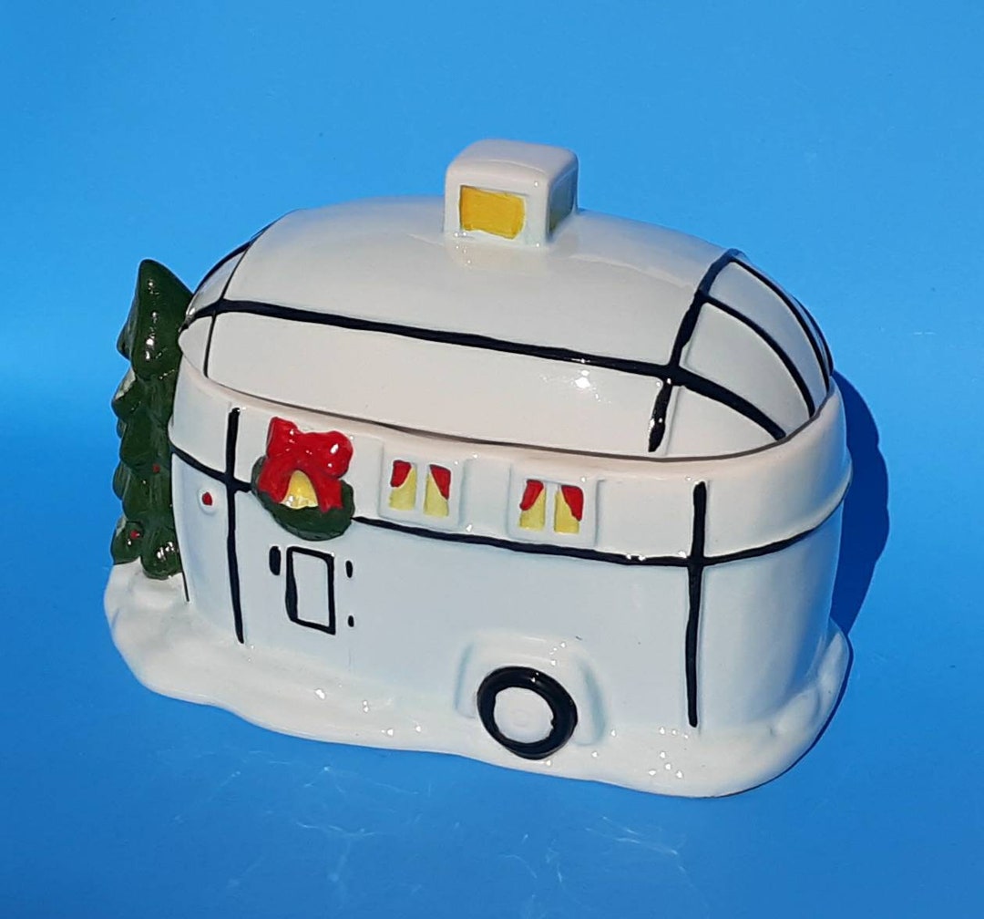 RV Camper White Cookie Jar Vintage Camping Adorable Unique Decor - Etsy