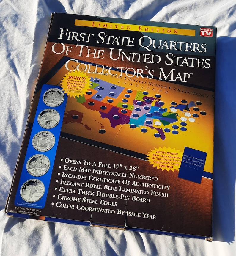 Completed First State United States Quarter Map Vintage - Etsy
