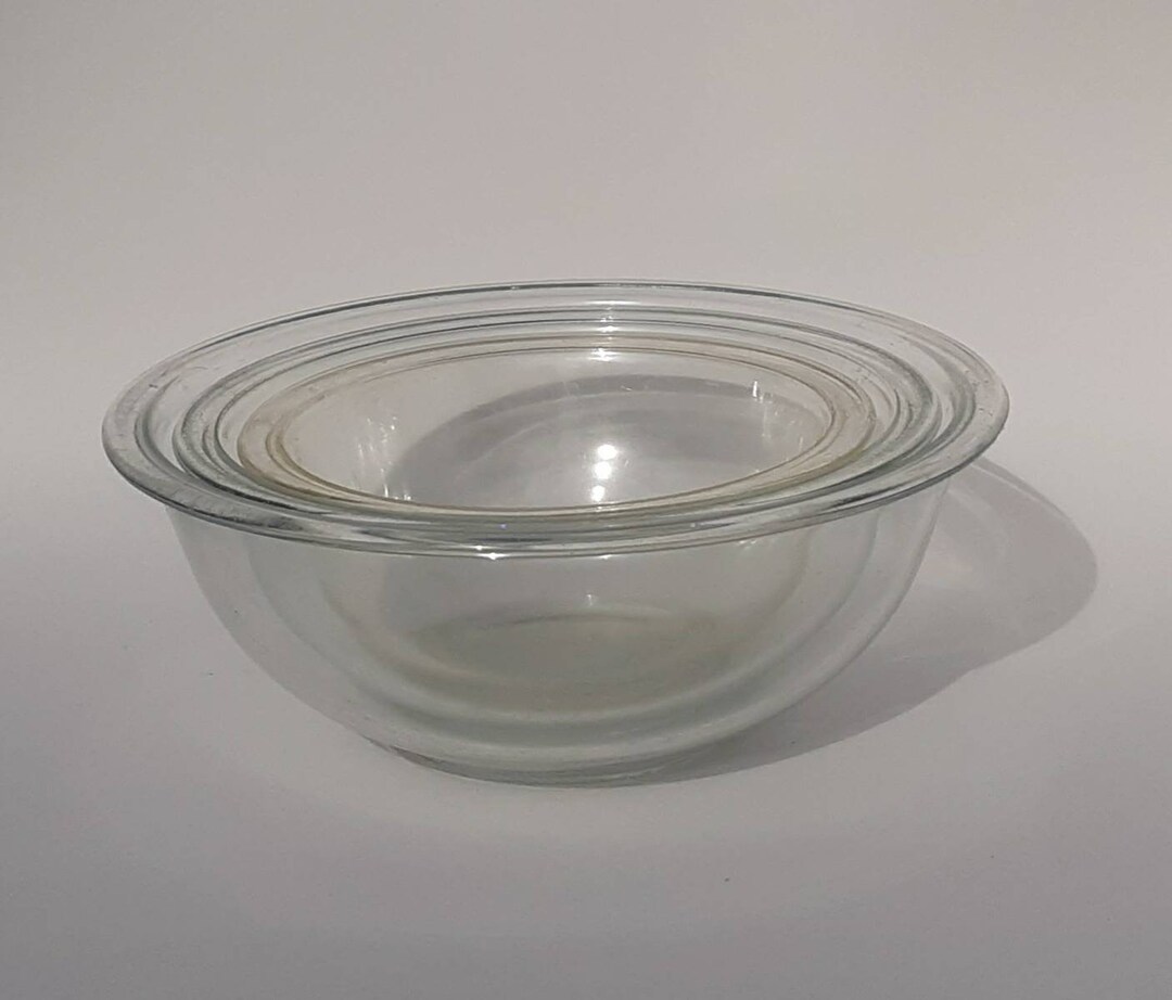 Pyrex Clear Mixing Bowls Nesting Blue Set of 3 Vintage - Etsy