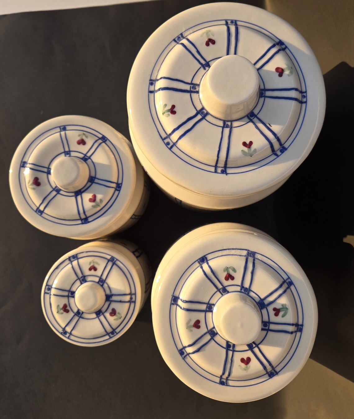 Vintage Retro White Hartstone Windows Canister Set - Etsy