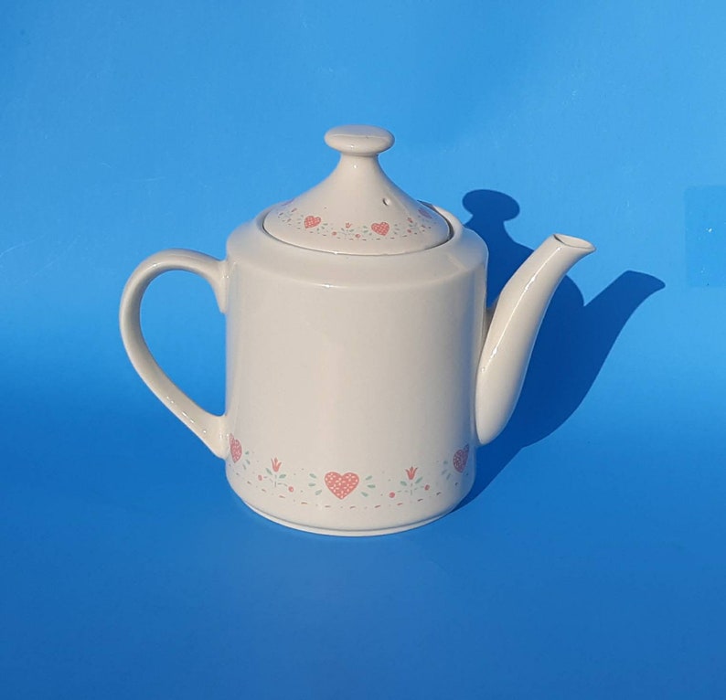 Corelle Forever Yours Pink Hearts Tea Pot Fine Porcelain - Etsy